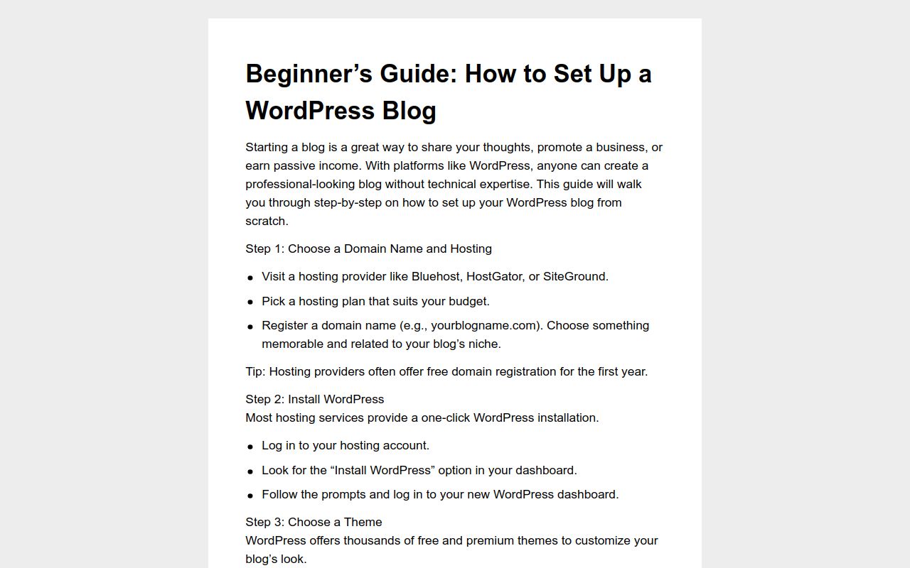 Beginner s Guide How To Set Up A WordPress Blog